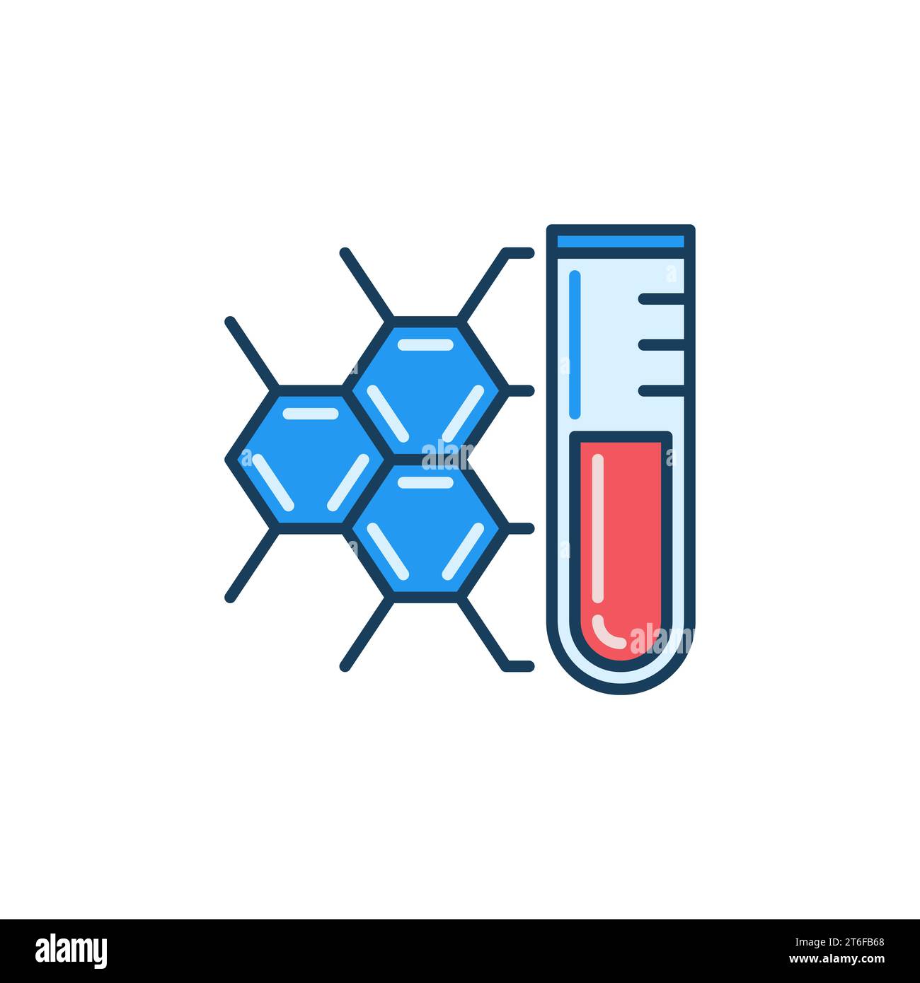 Chemical Formula and Test Tube vector Chemistry concept colored icon or ...