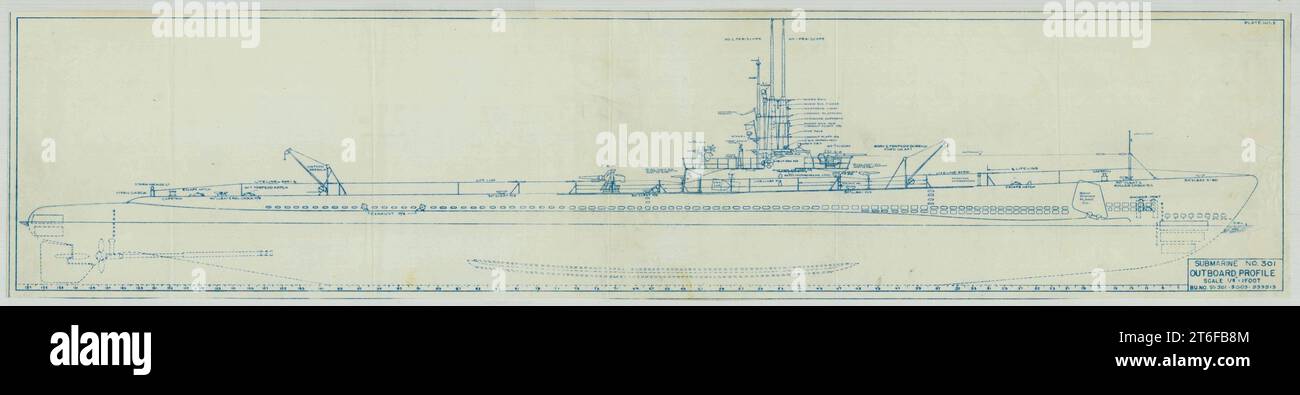 USS Roncador (SS-301)- Booklet of General Plans - Outboard Profile ...