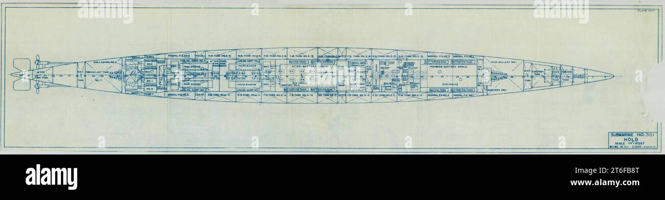 USS Roncador (SS-301)- Booklet of General Plans - Hold Stock Photo - Alamy
