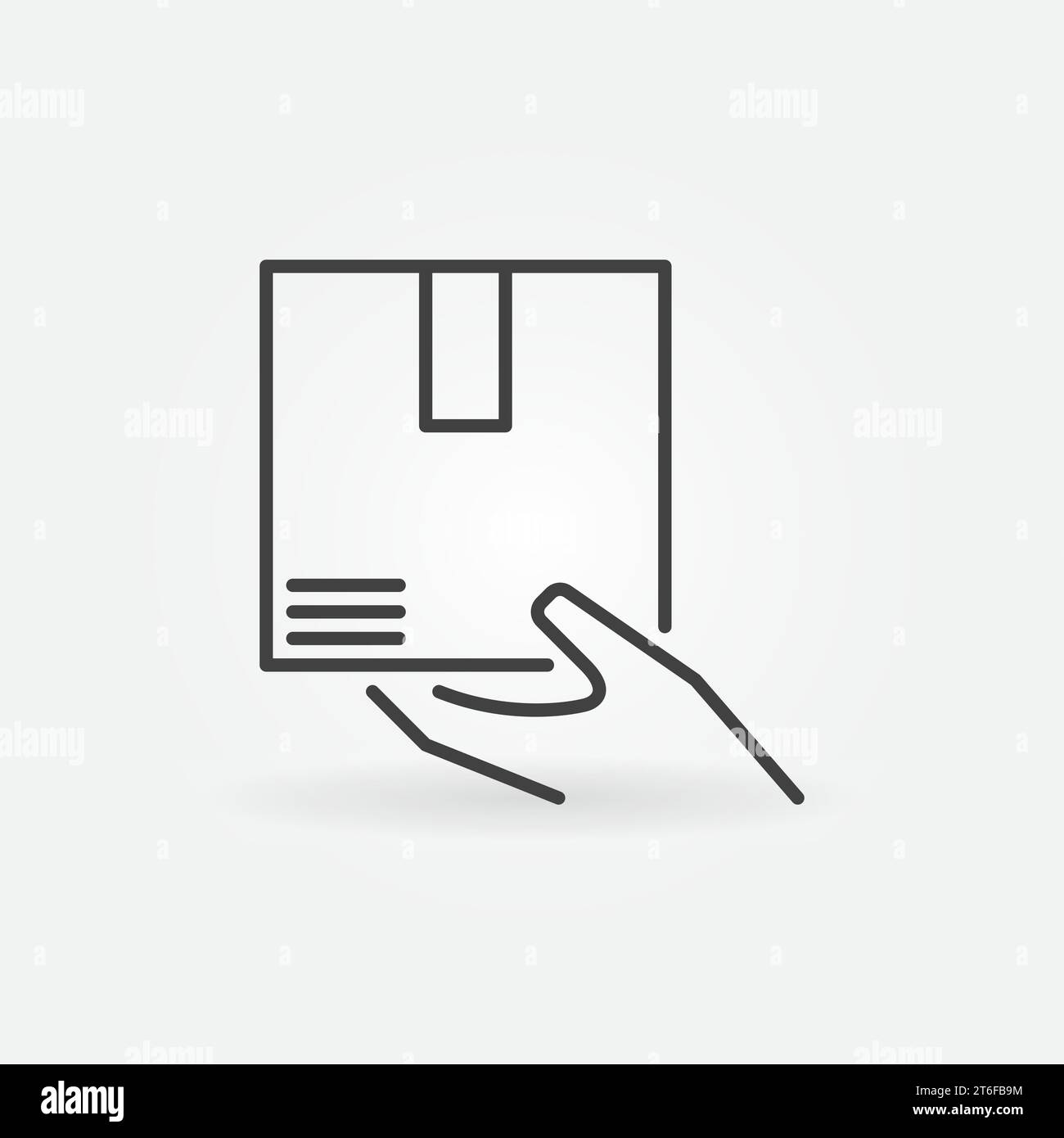 Hand with Cardboard Box vector Warehouse concept icon or symbol in ...