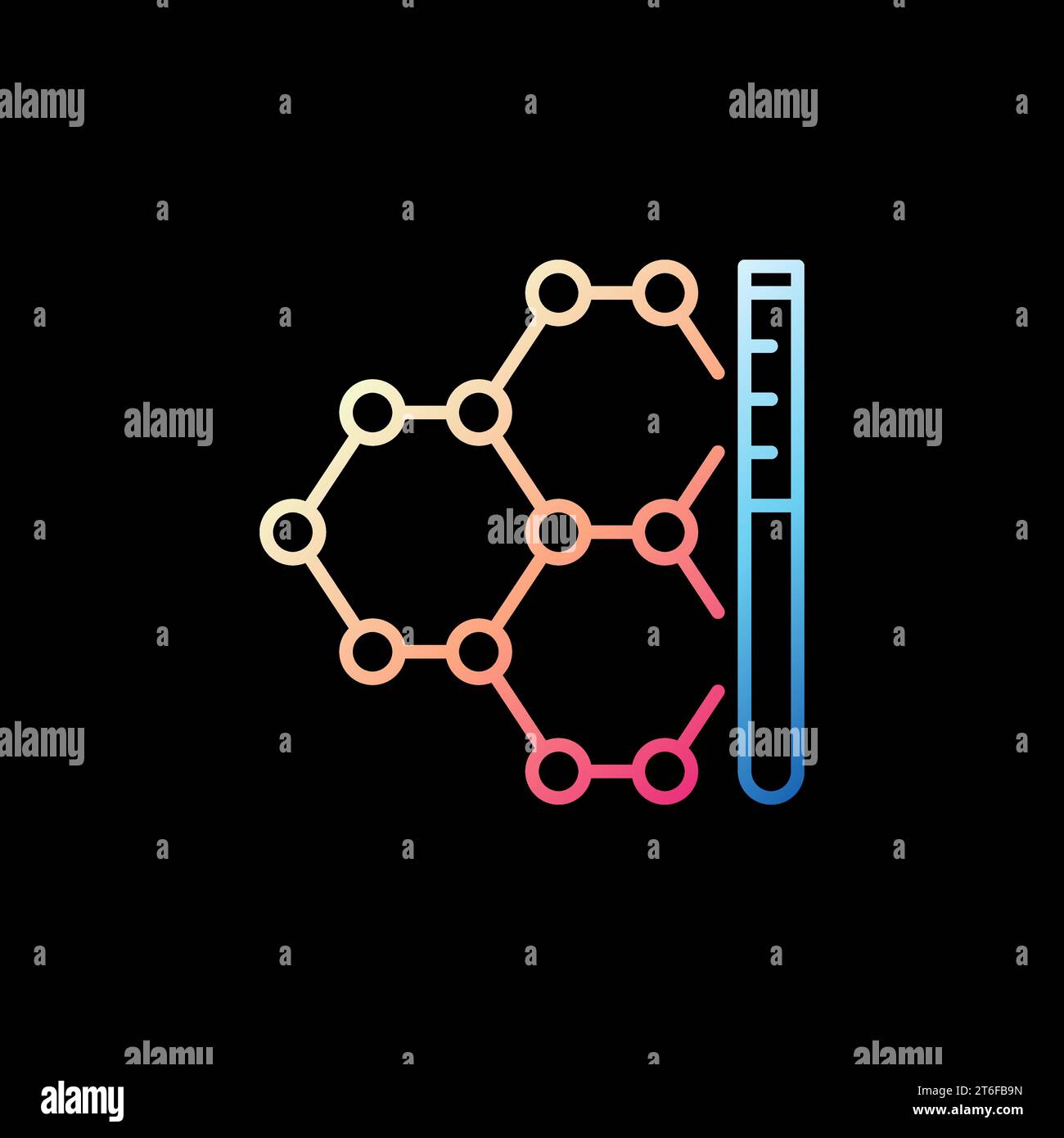 Chemical Formula and Test Tube vector Chemistry concept colorful linear ...