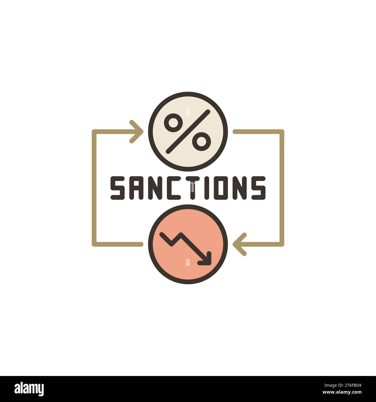 Economic Crisis vector Sanctions concept colored icon or sign Stock ...
