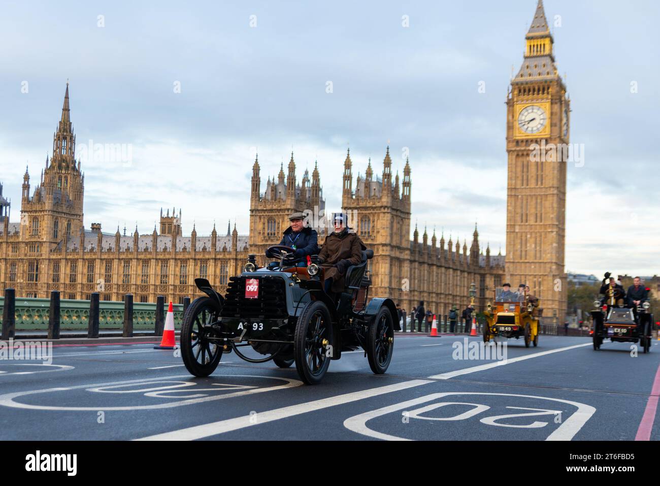 Cars participating in the London to Brighton veteran car run, vintage ...
