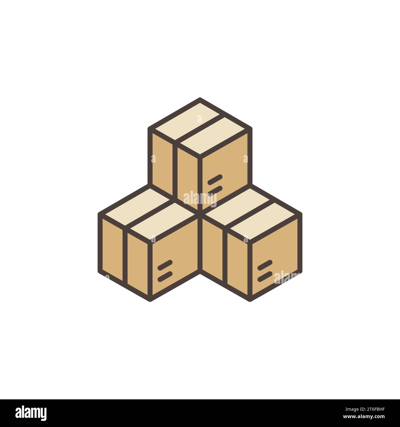 Three Cardboard Boxes vector concept colored icon or design element ...