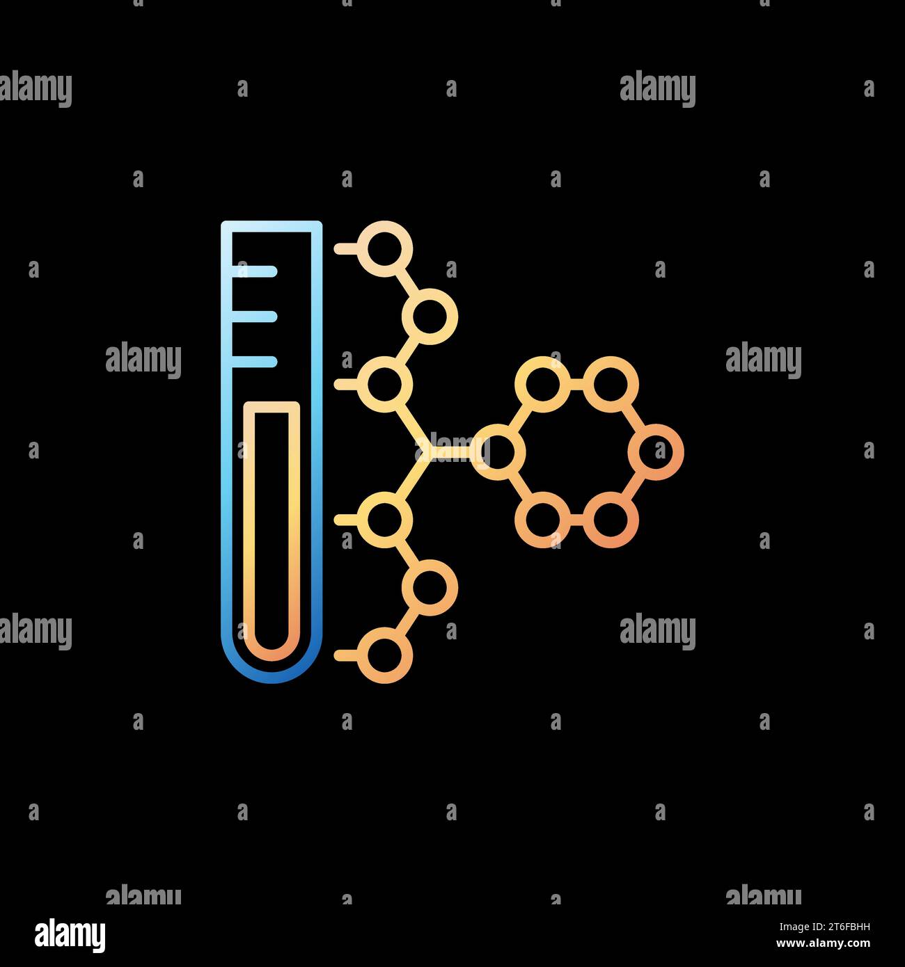 Chemical Molecule and Test-Tube vector Biotechnology concept linear ...
