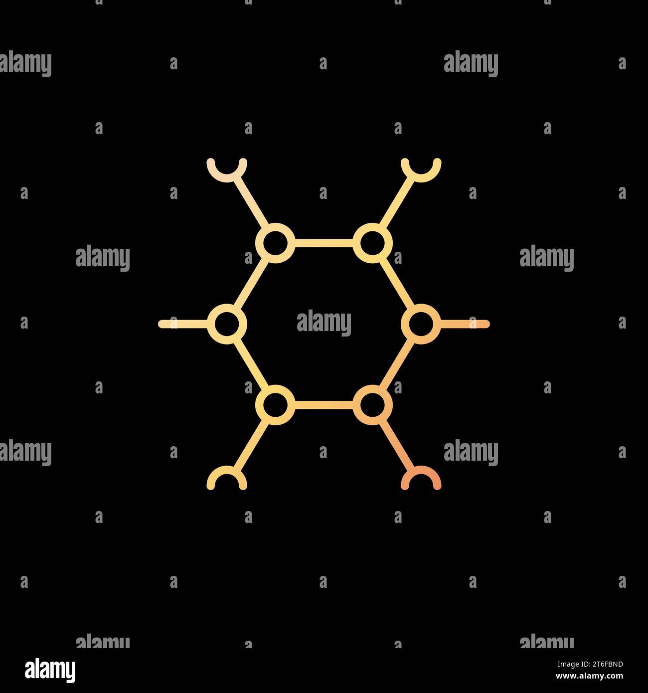 Vector concept Chemistry Molecular Structure yellow outline icon on ...