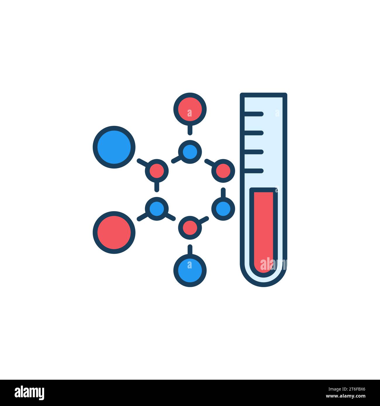 Chemical Formula and Test-Tube vector Biochemistry concept colored icon ...