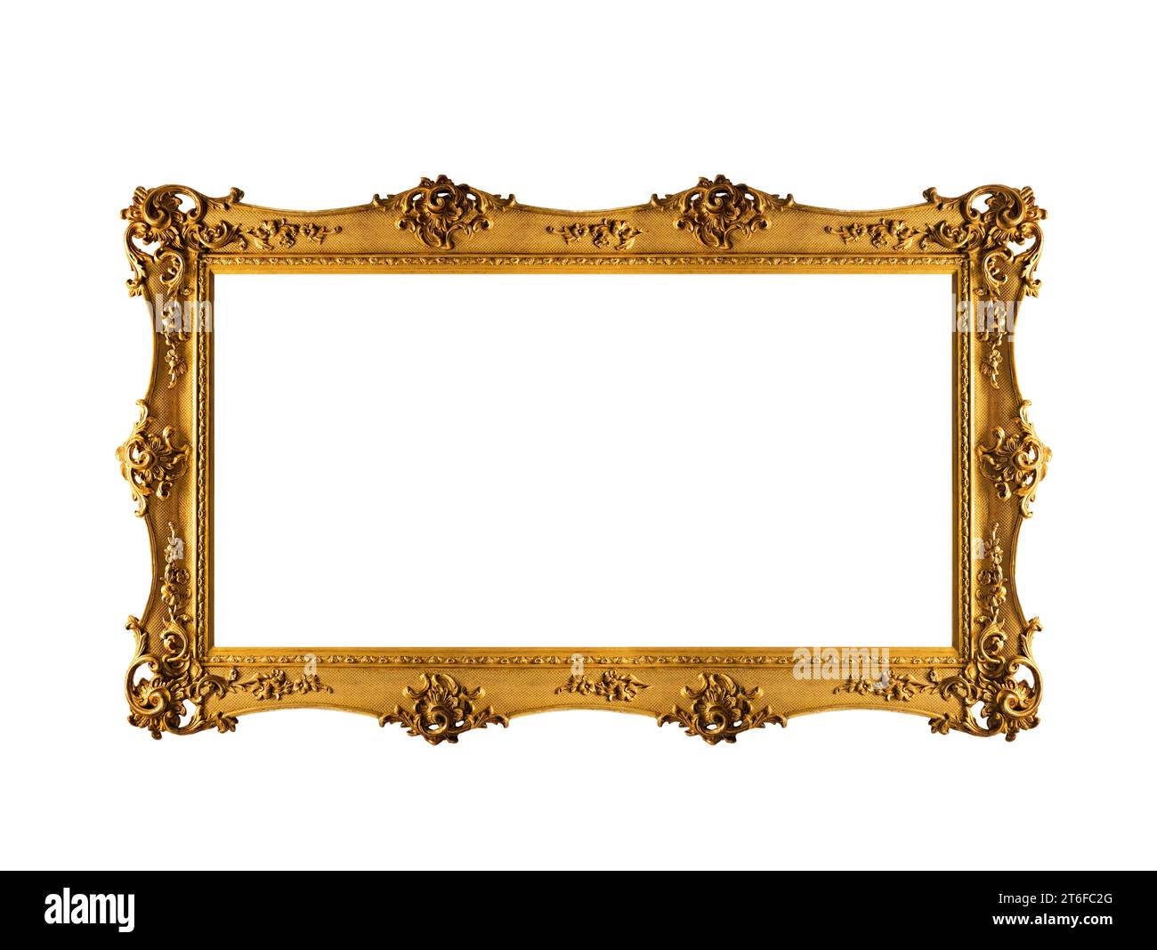 medieval golden frame isolated on white background Stock Photo - Alamy