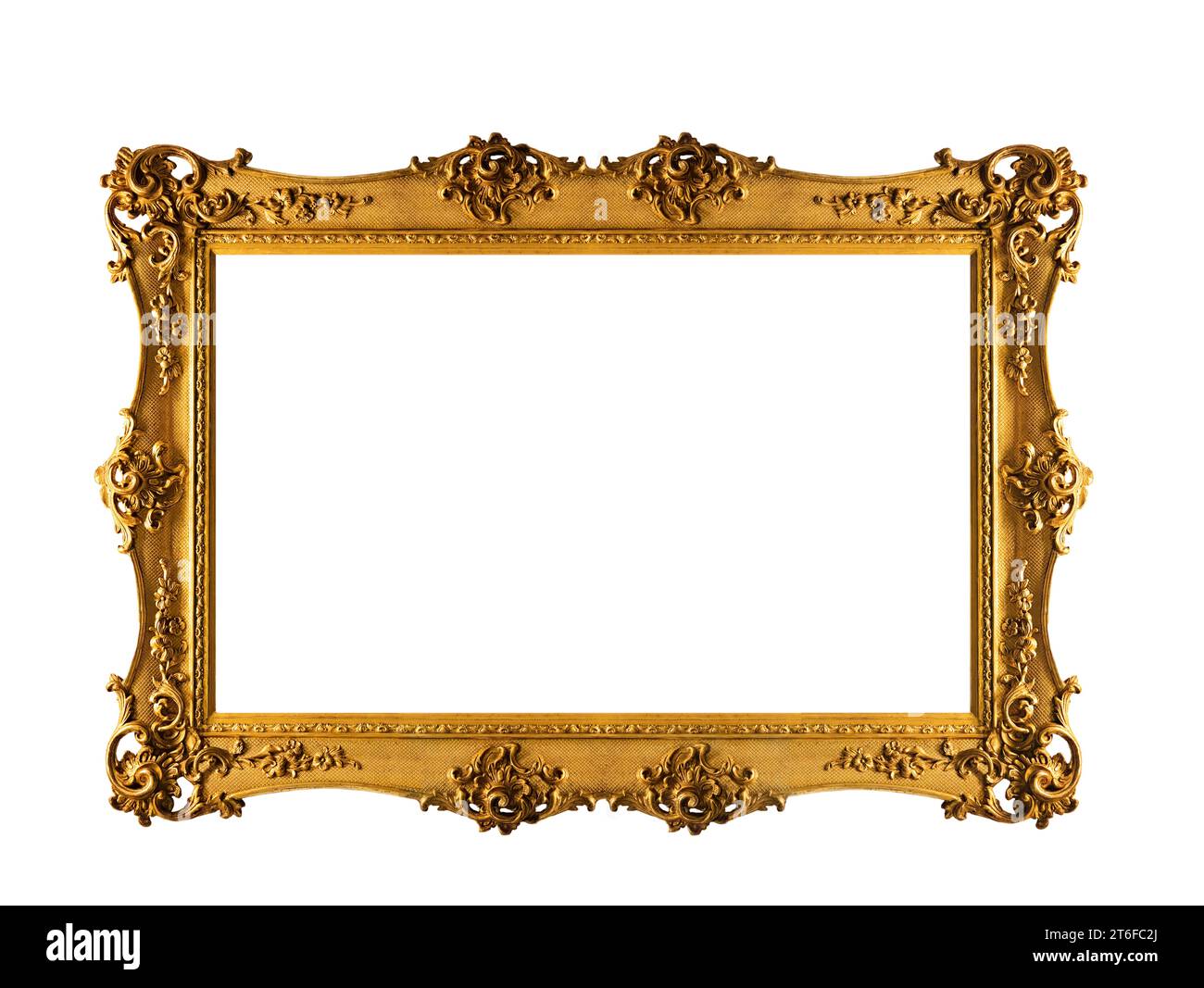 medieval golden frame isolated on white background Stock Photo - Alamy