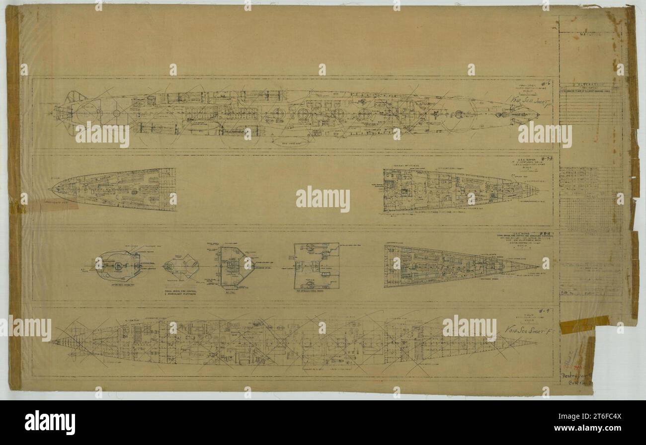 USS Roper (DD-147)- Booklet of General Plans - Main Deck - 1st Platform ...