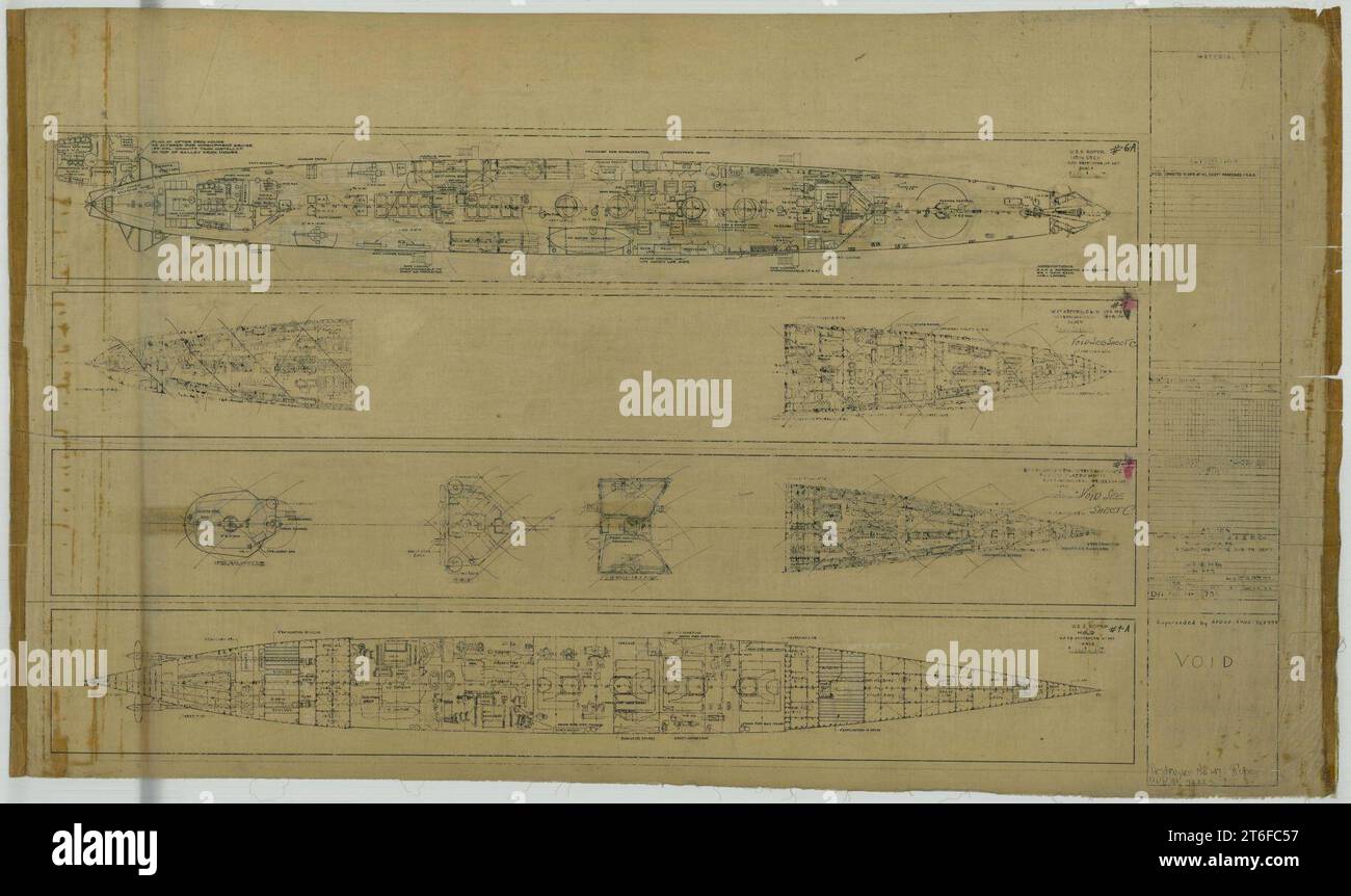 USS Roper (DD-147)- Booklet of General Plans - Main Deck - 1st Platform ...