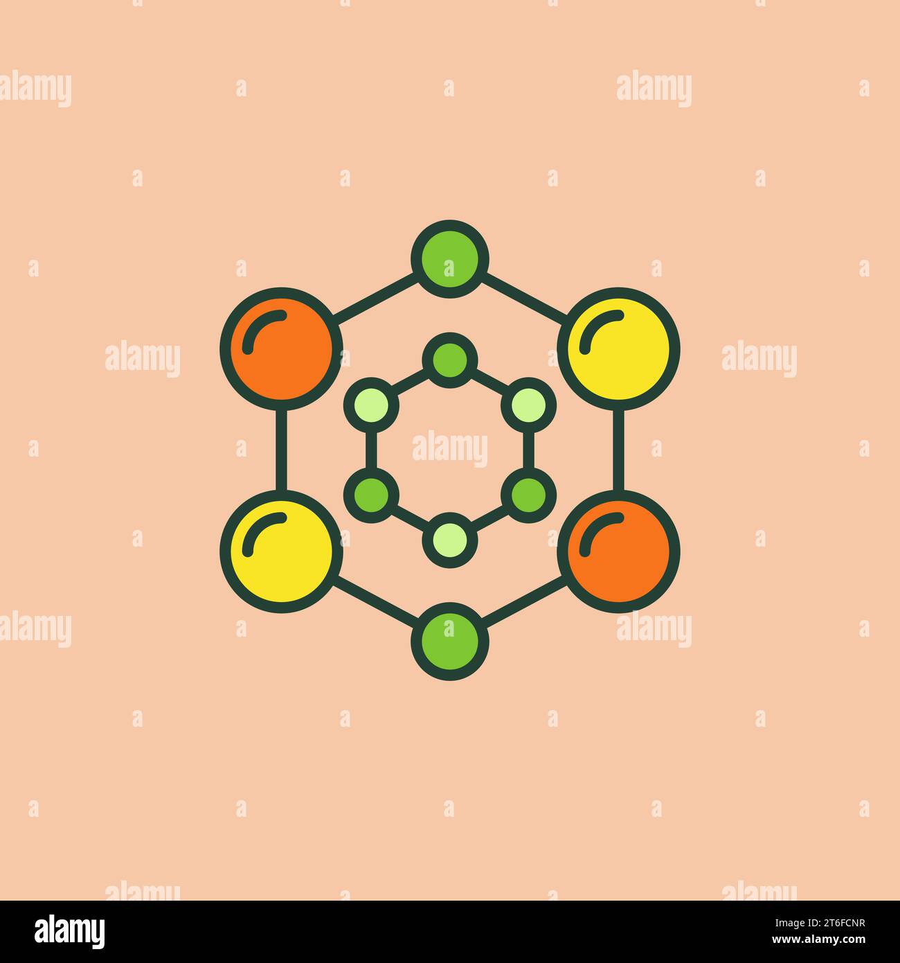Vector Chemical Molecule Formula concept abstract colored icon or sign ...