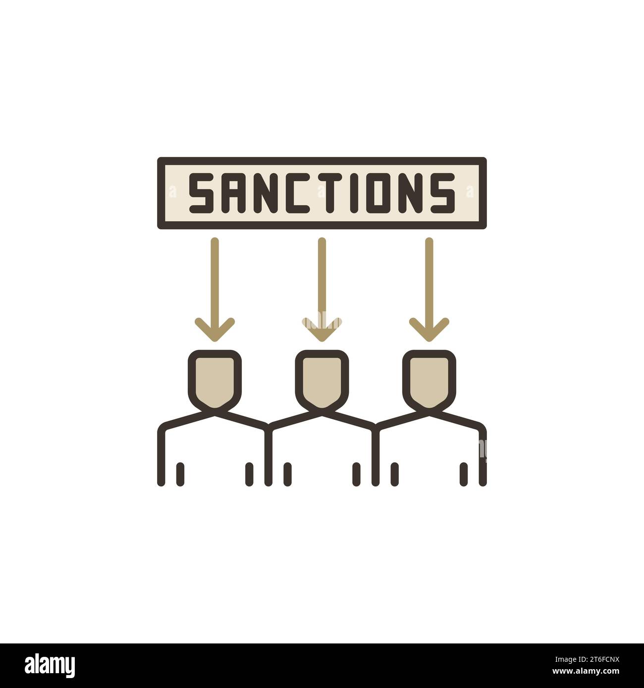 Sanctions and People vector concept colored icon or logo element Stock ...