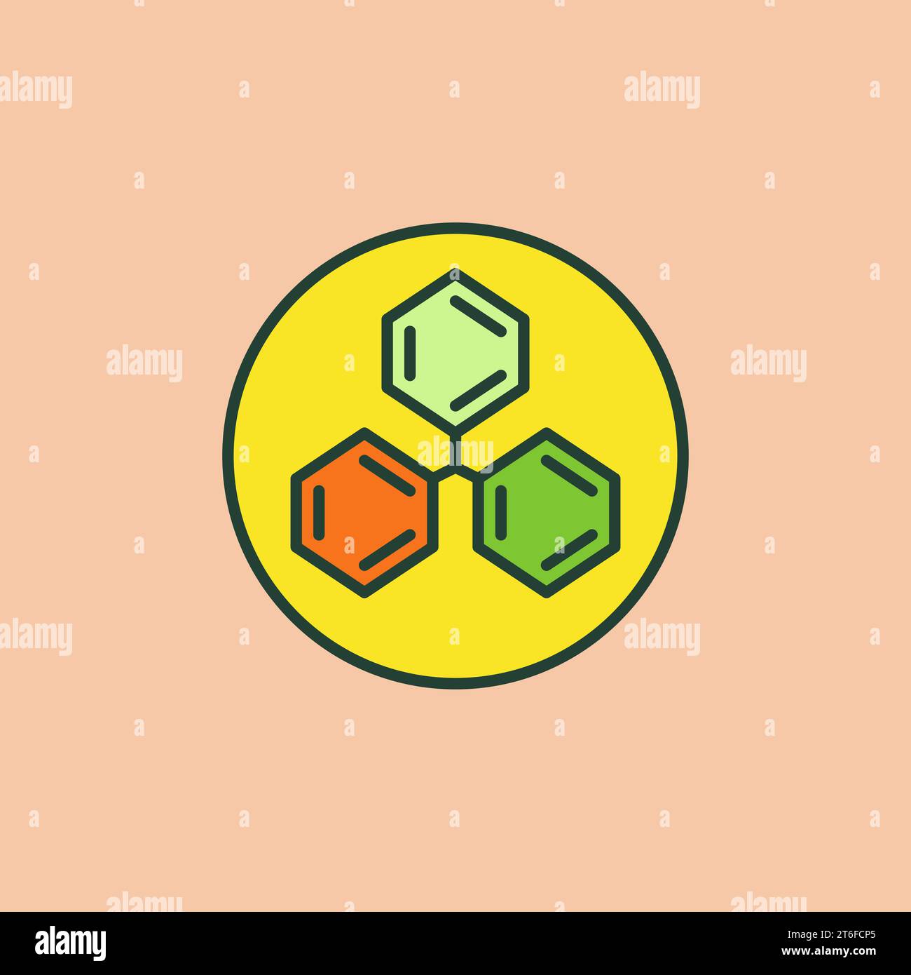 Circle with Chemical Hexagonal Formula Structure vector Bio-chemistry ...