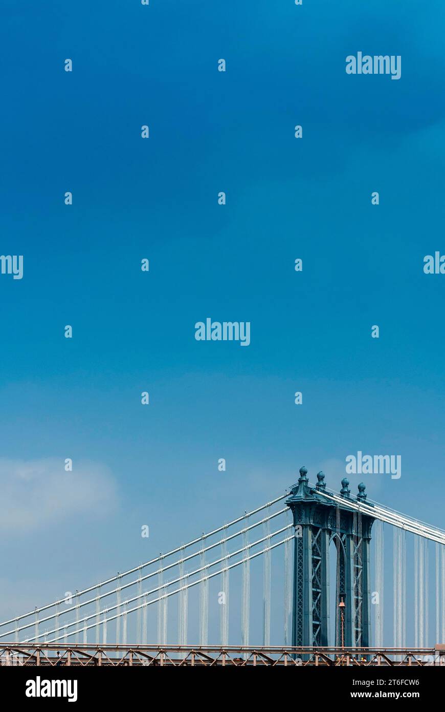 Manhattan Bridge, blue sky, landmark, bridge, construction, New York ...