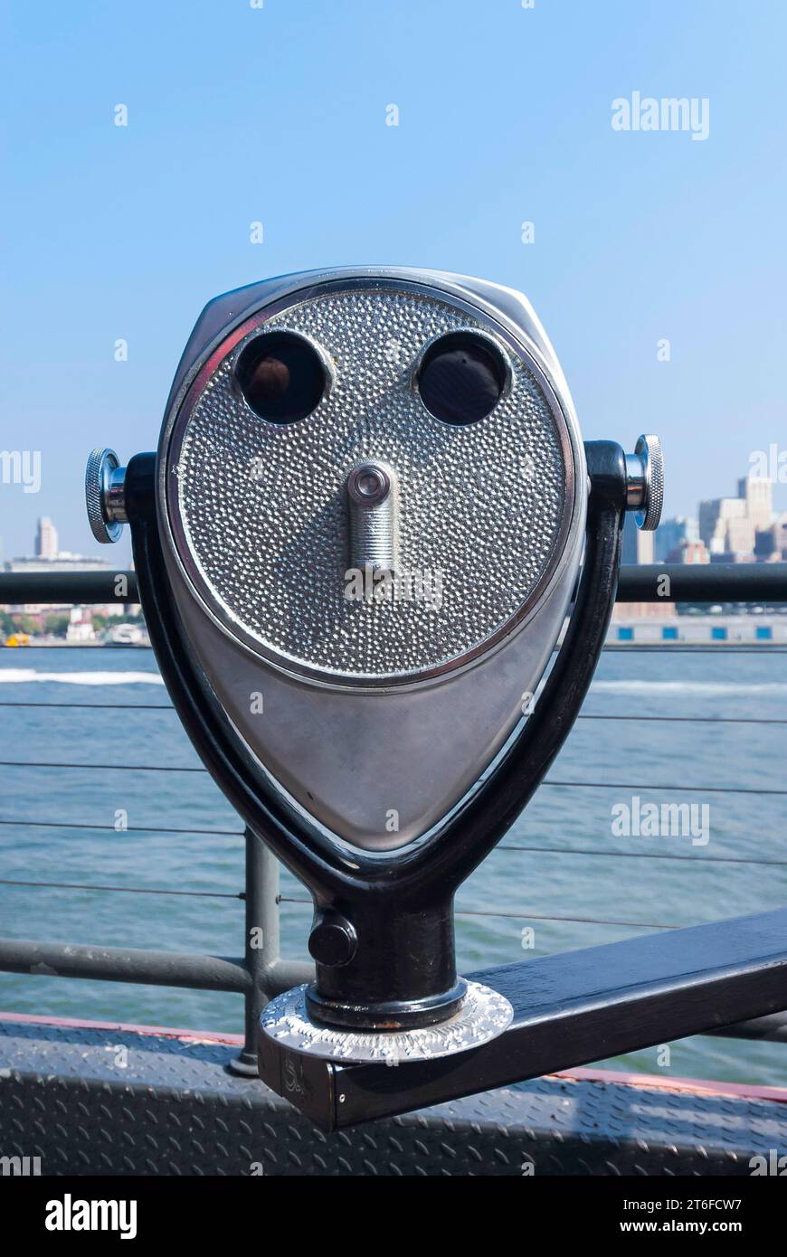 Tower viewer binoculars in face shape, face, eyes, telescope, pier ...