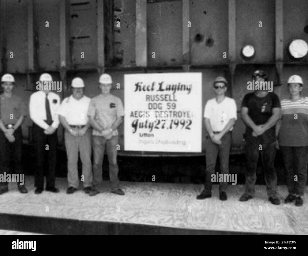 USS Russell (DDG-59) keel laying in 1992 Stock Photo - Alamy