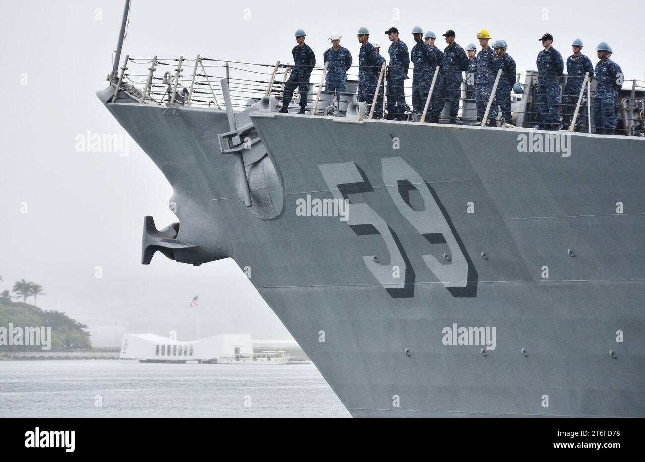 USS Russell passes the USS Arizona Memorial. (8345376755 Stock Photo ...