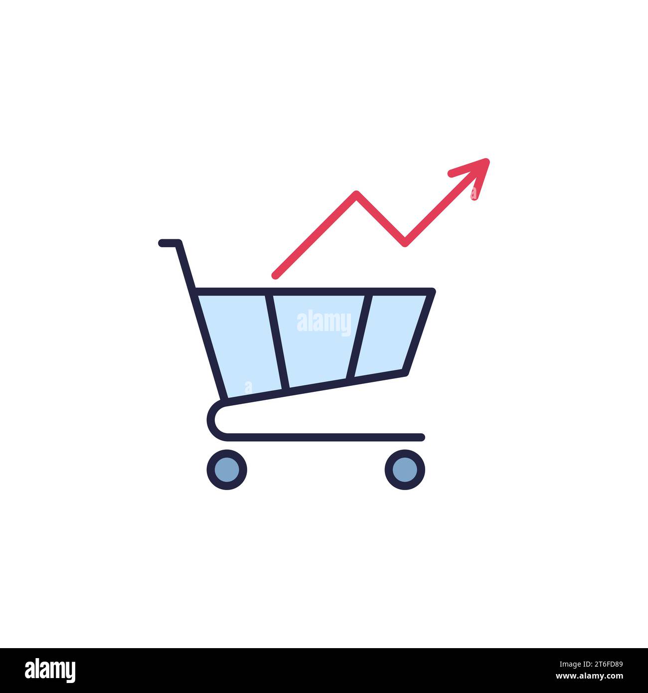 Shopping Cart and Arrow vector Inflation concept colored icon or design ...