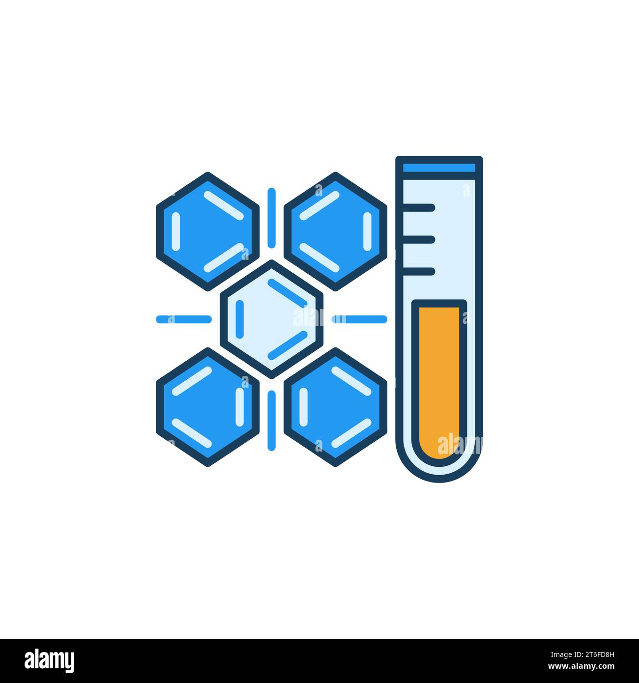 Formula and Test Tube vector Biochemistry concept colored icon or ...