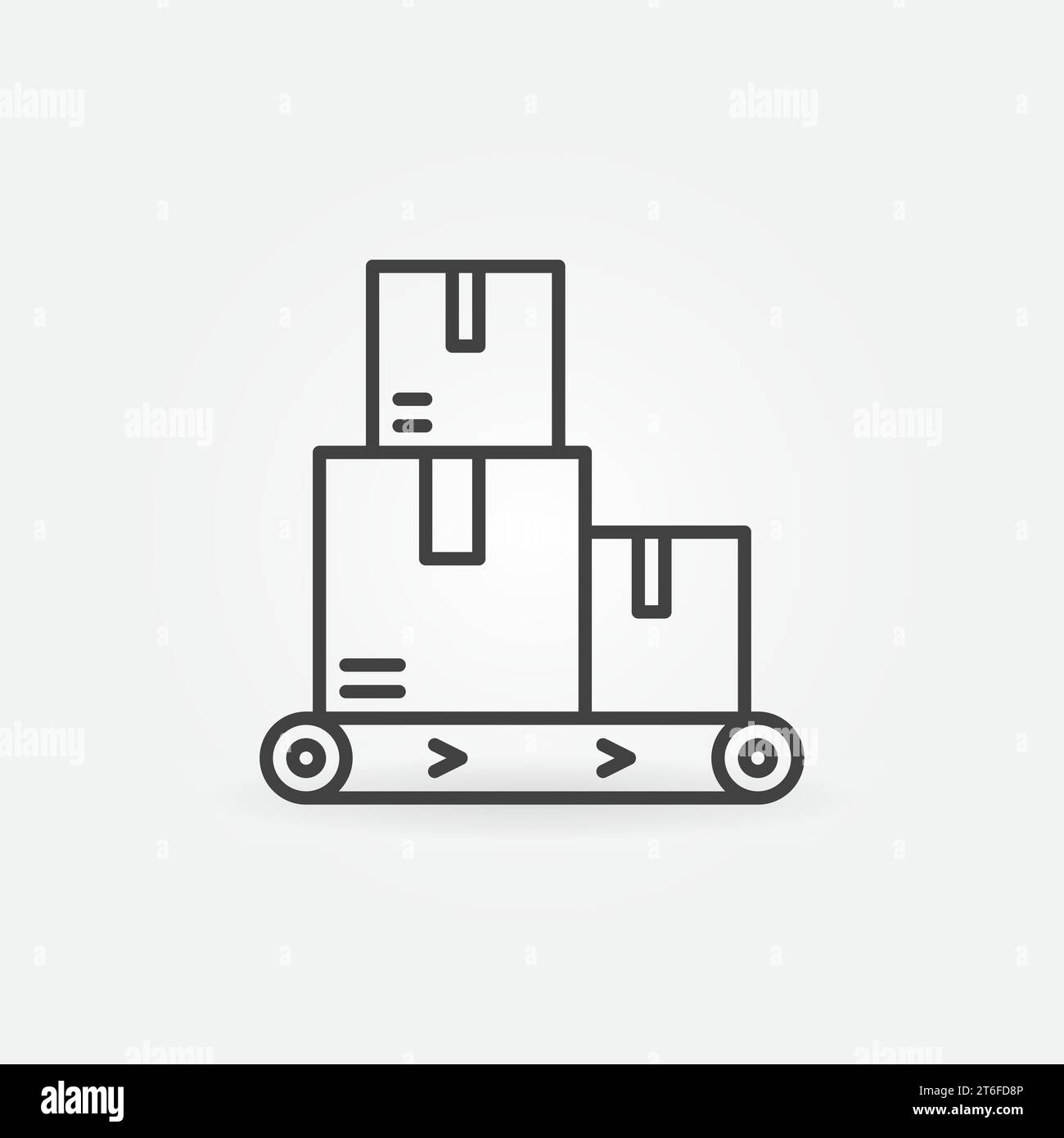 Conveyor with Boxes vector Logistics concept outline icon - warehouse ...