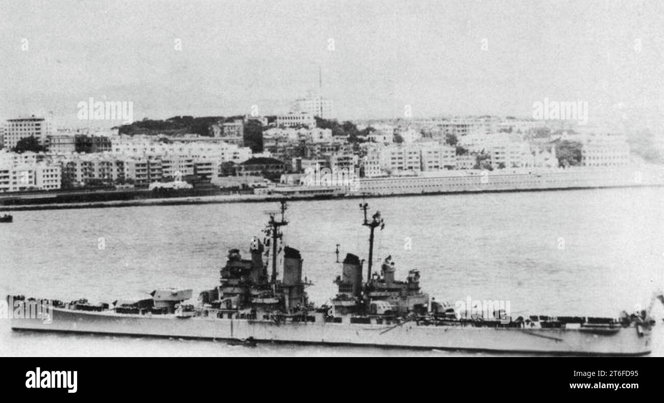 USS Saint Paul (CA-73) at Hong Kong, in 1953 Stock Photo - Alamy