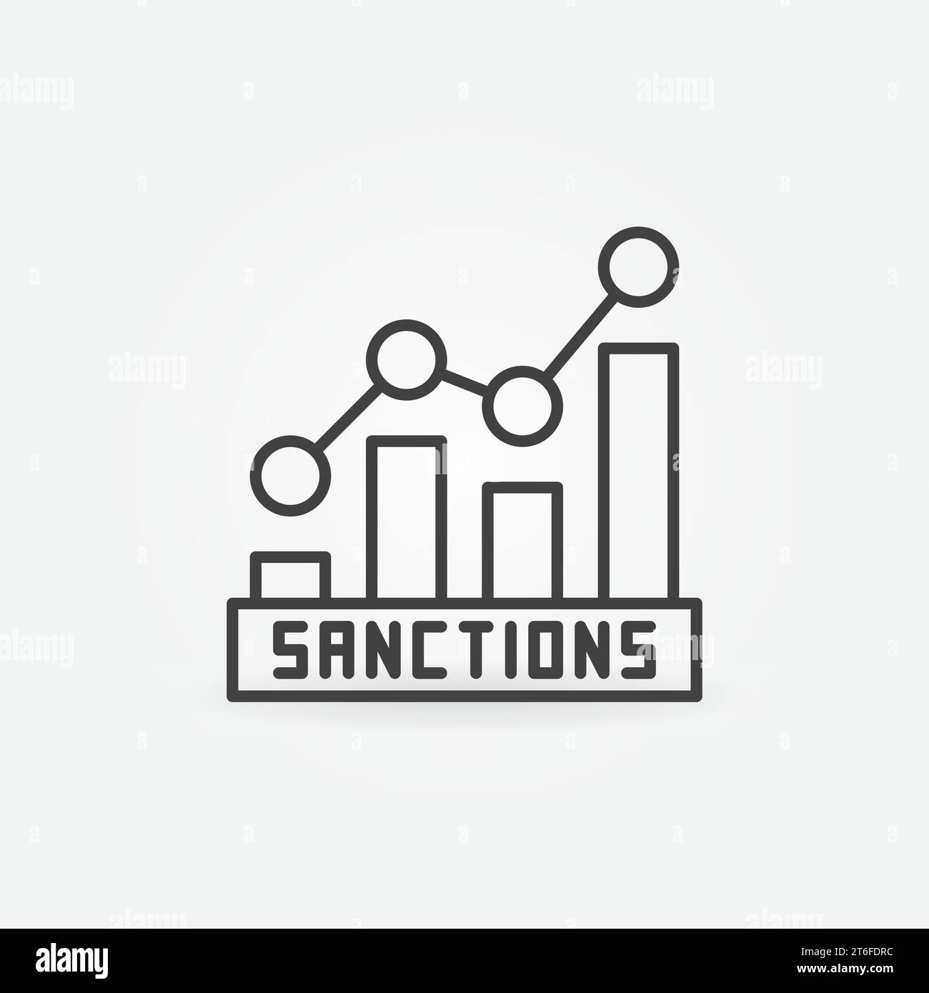 Sanctions Graph vector concept outline icon or symbol Stock Vector ...