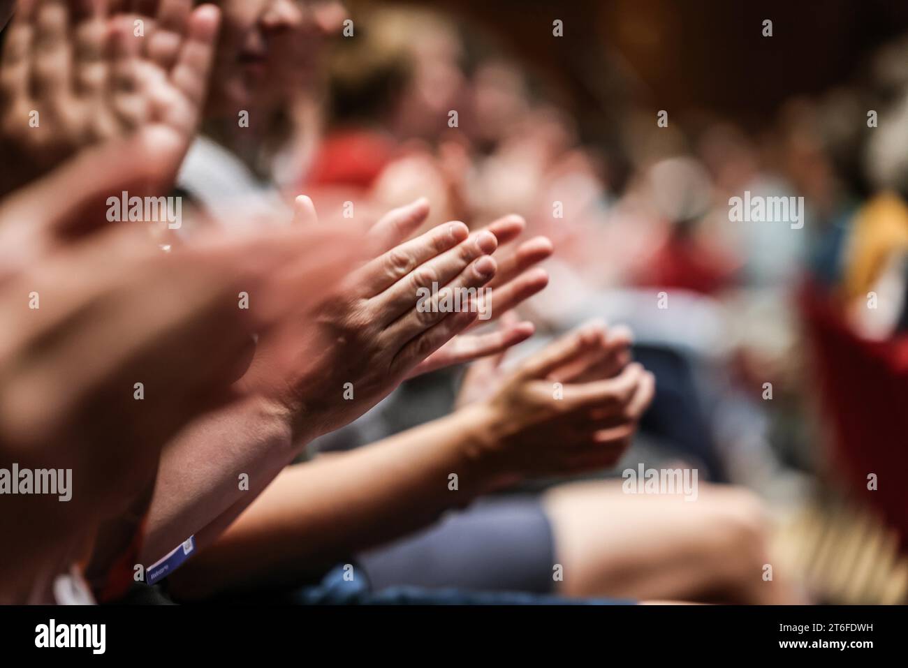 Applause, clapping hands, applauding audience, audience in a hall ...