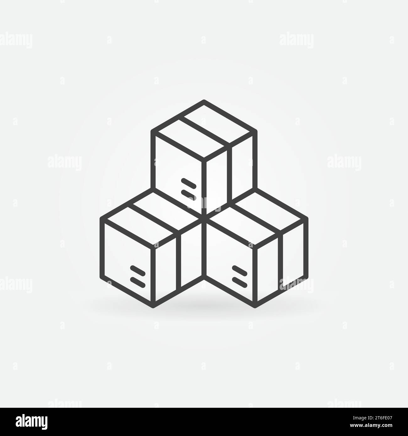 Three Boxes vector concept thin line minimal icon or symbol Stock ...