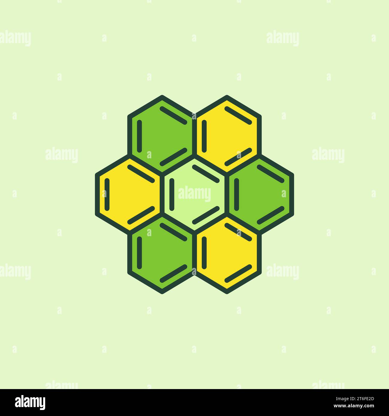 Chemical Hexagon Molecular Structure vector concept colored icon or ...