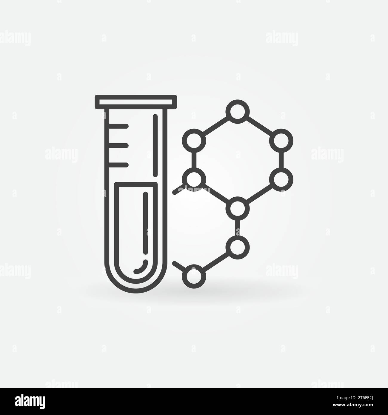 Culture Tube and Chemical Formula vector Chemistry concept outline icon ...