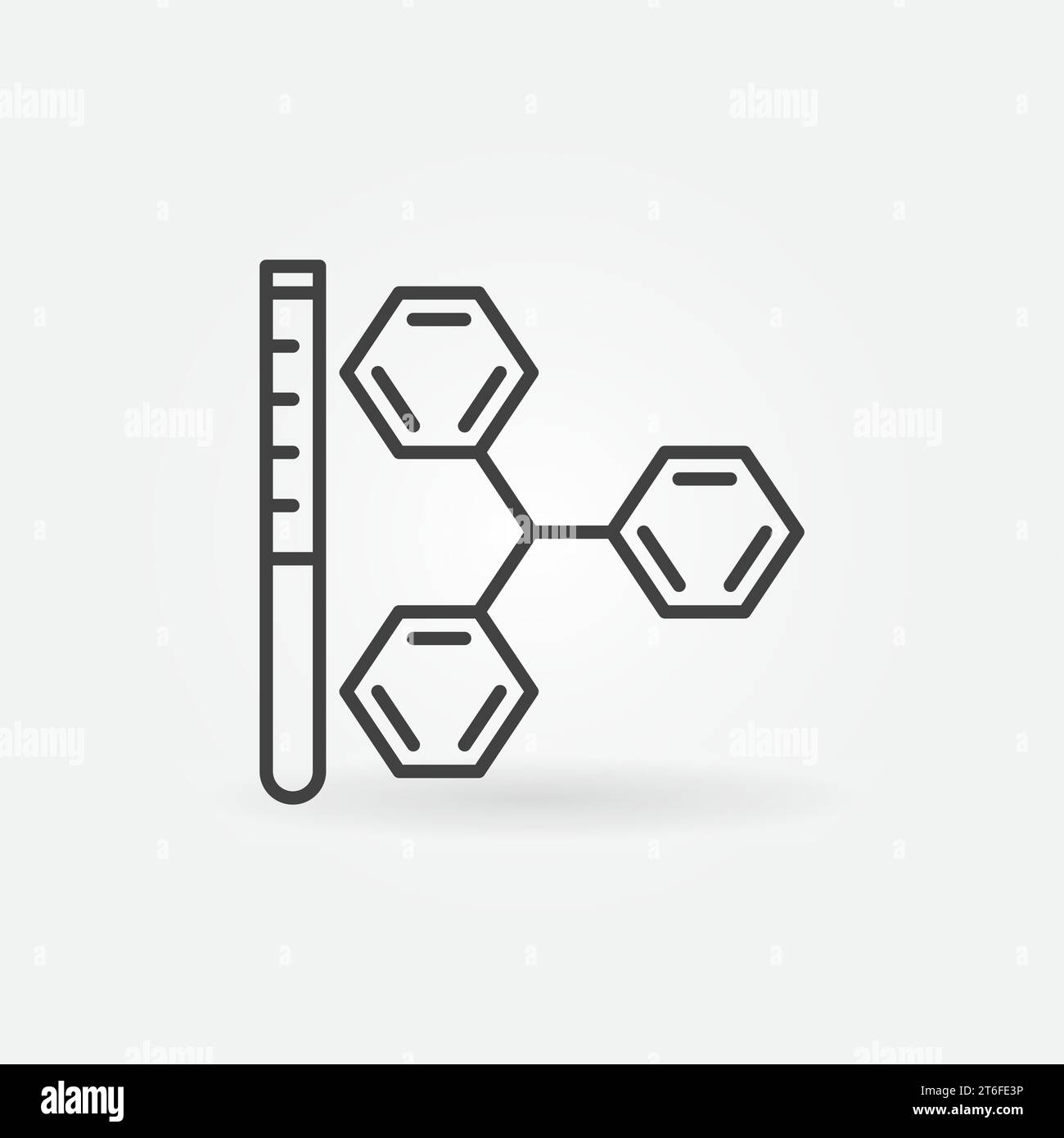 Test-Tube and Molecule vector Chemical Formula concept linear icon or ...