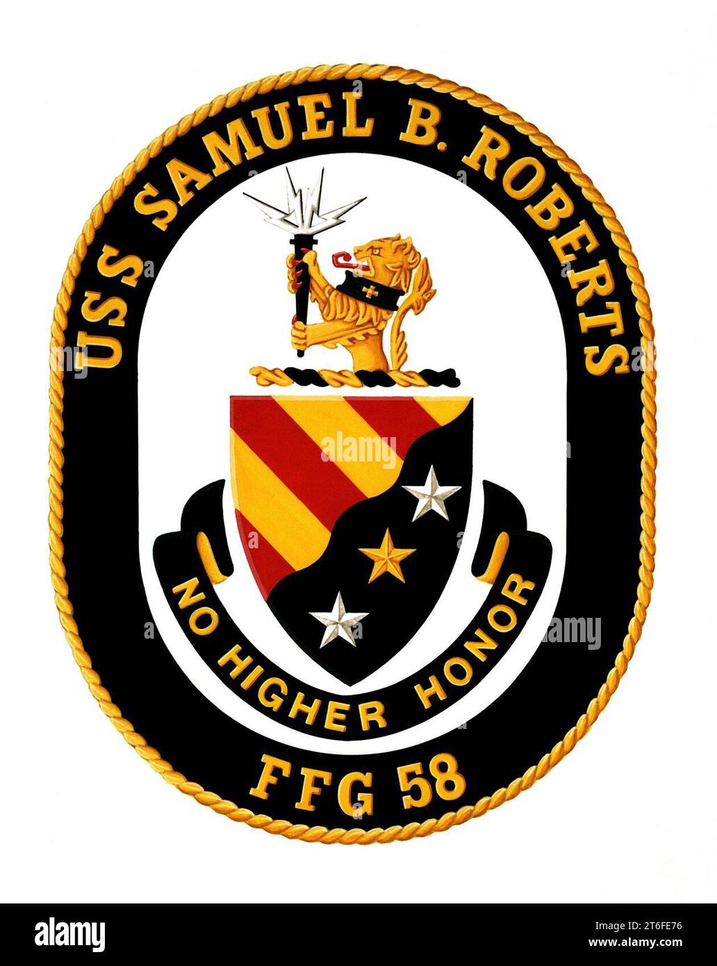 USS Samuel B. Roberts (FFG-58) coat of arms Stock Photo - Alamy