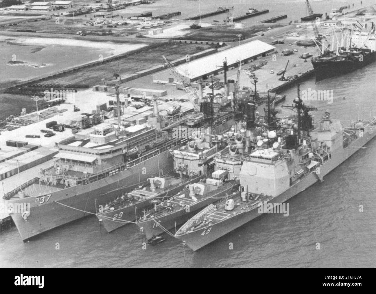 USS Samuel Gompers (AD-37), USS Jouett (CG-29), USS Leahy (CG-16) and ...
