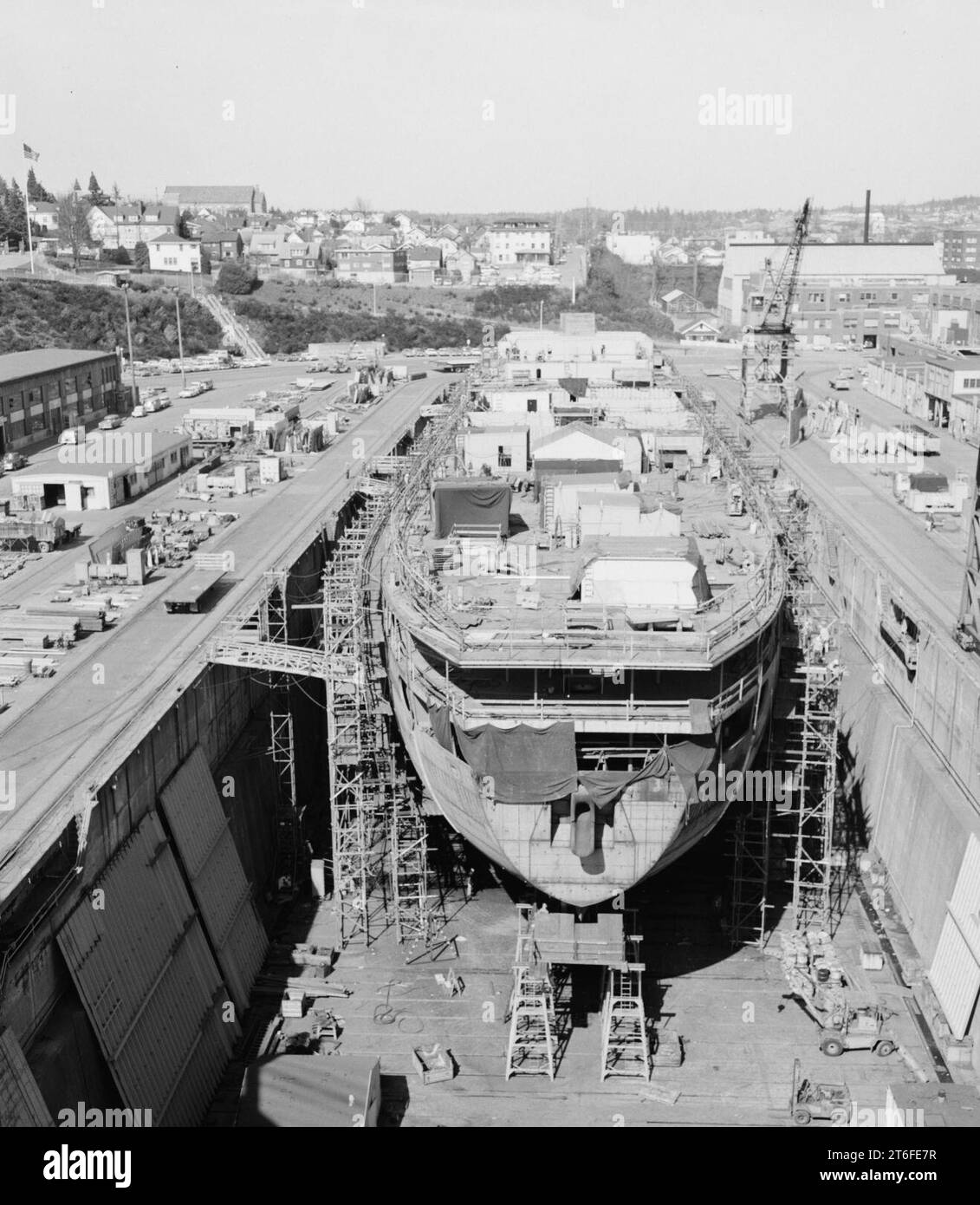 USS Samuel Gompers (AD-37) under construction at the Puget Sound Naval ...