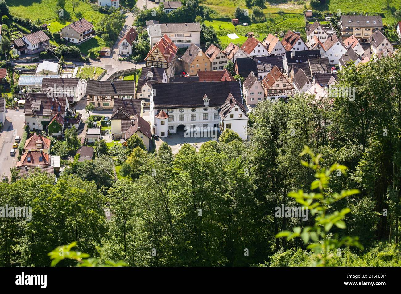 View of Helfenstein Castle, Wiesensteig Castle, residential castle of ...