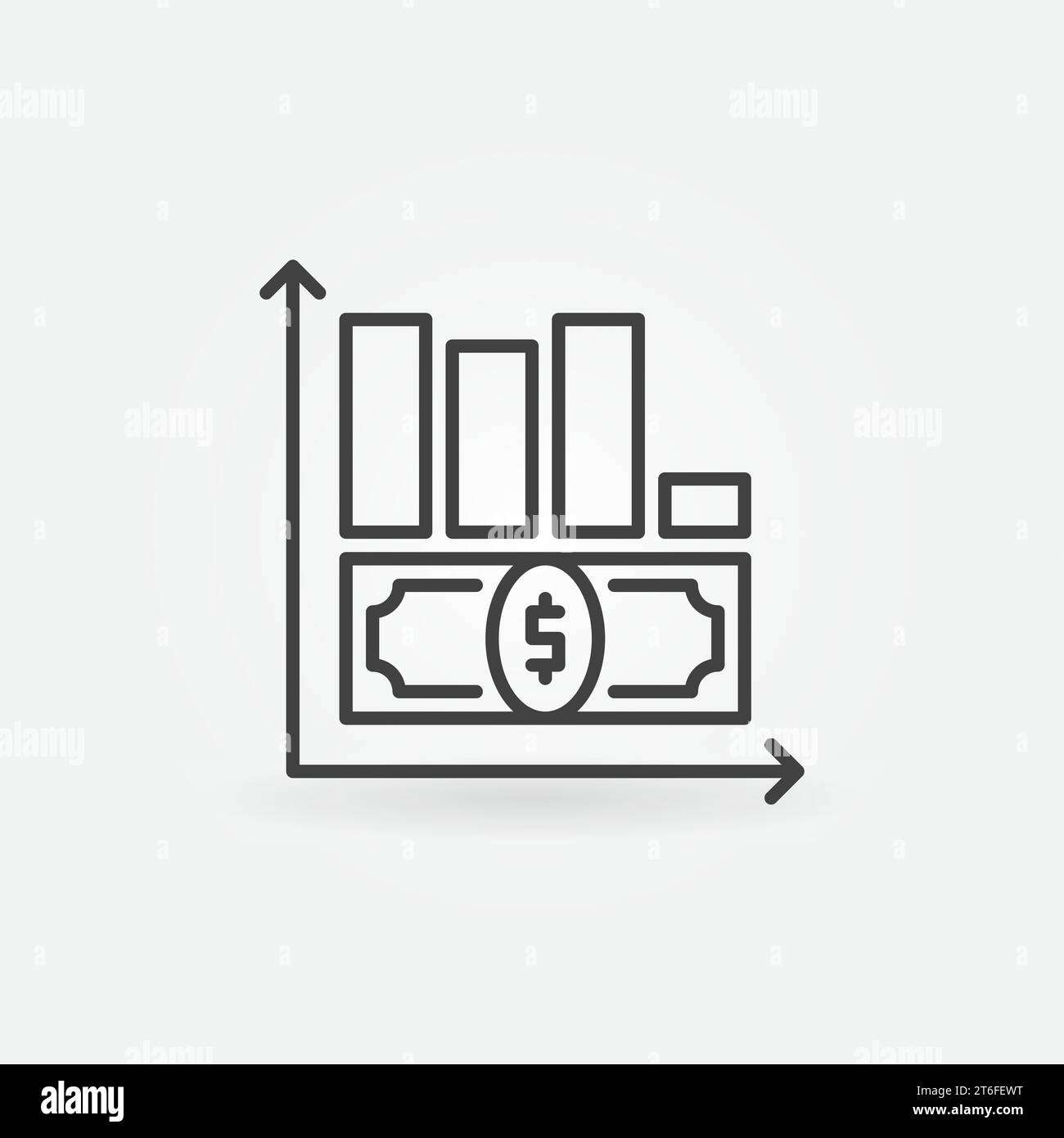 Money Devaluation Graph Vector Currency Value Lowering Concept Icon Or Sign In Thin Line Style