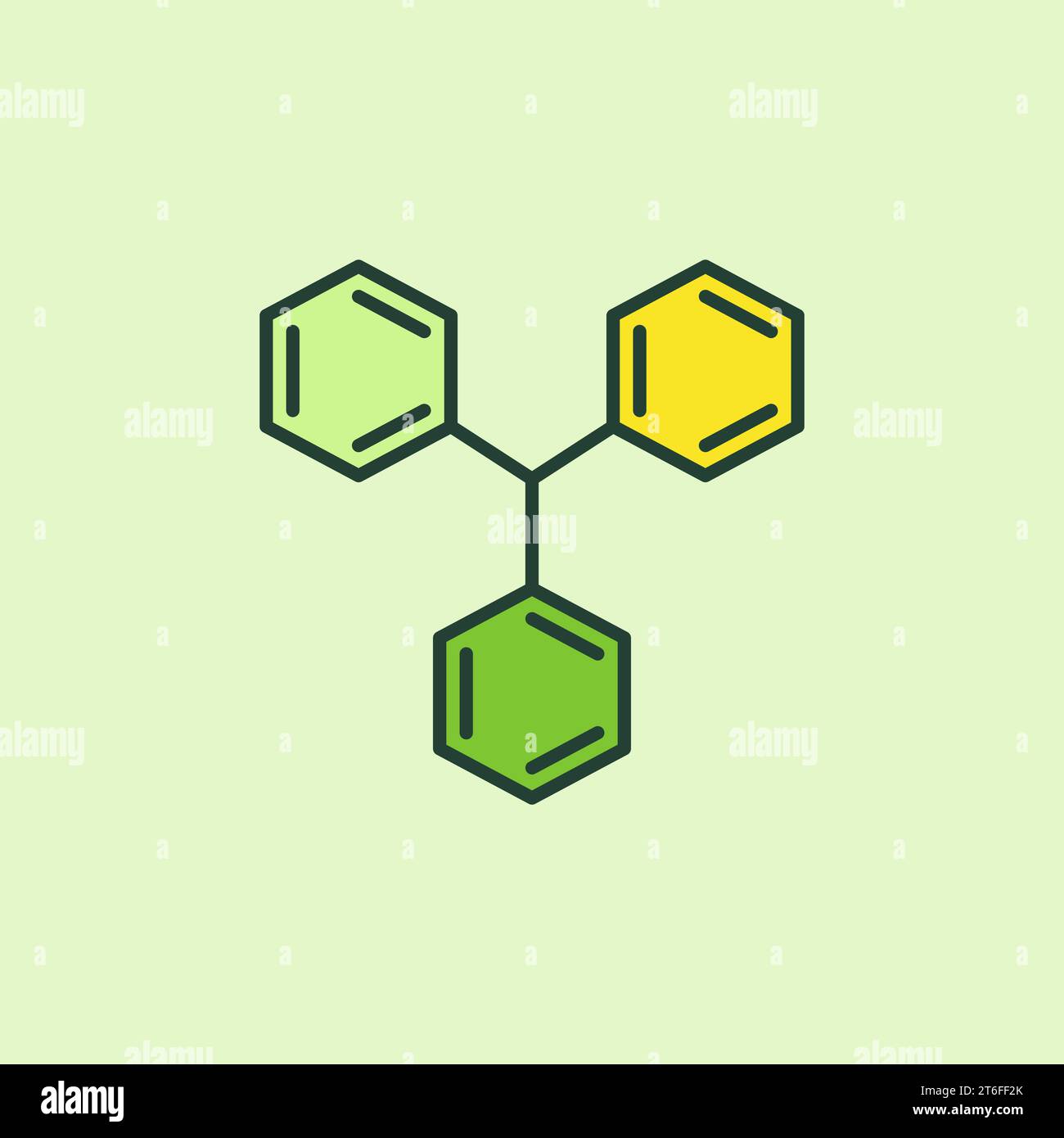 Chemical Molecule with three Hexagons vector Chemistry concept colored ...