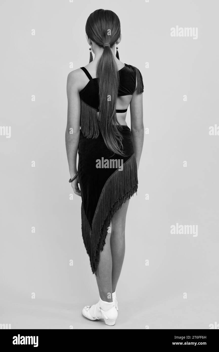 Back view of trendy fashionable ballroom dress for teenagers child girl ...