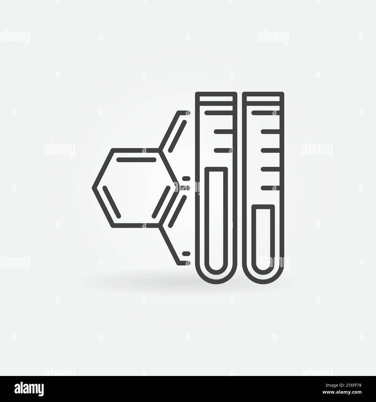 Two Test Tubes and Chemical Compound vector Science concept icon or ...