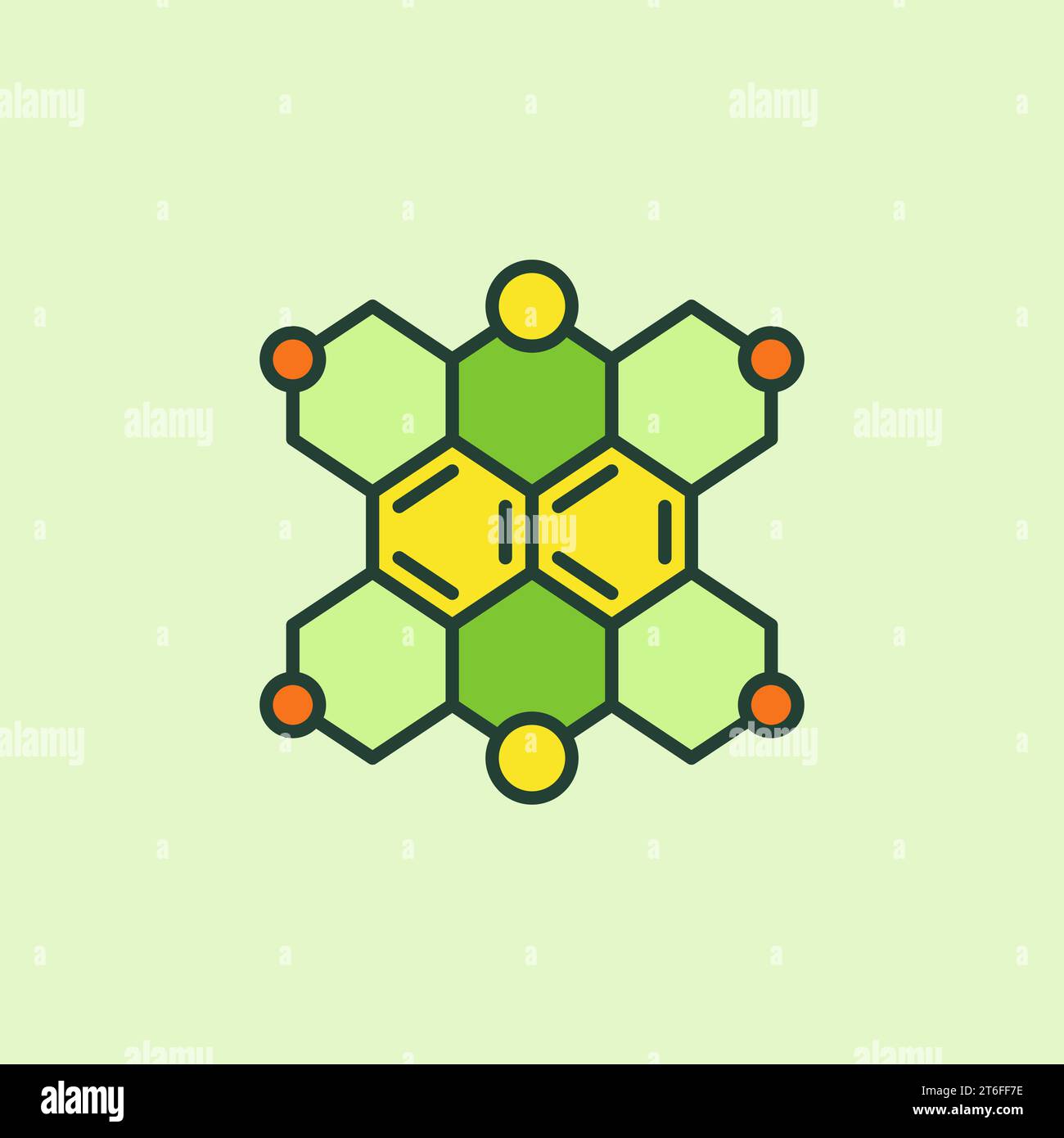 Hexagonal Molecular Structure vector Chemical Formula concept abstract colored icon or sign ...