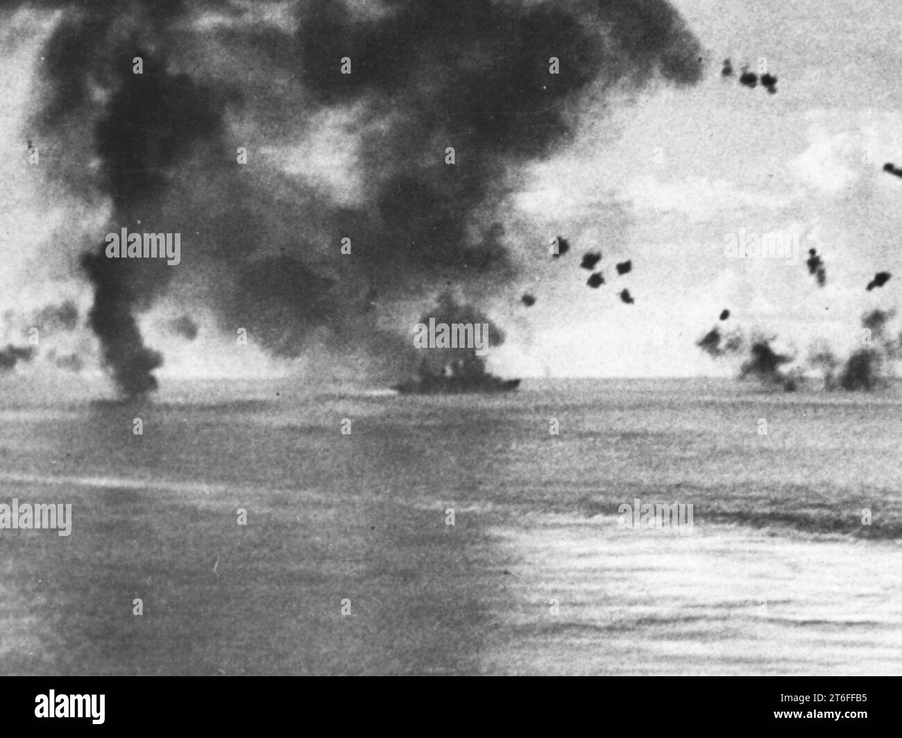 USS San Francisco (CA-38) under air attack on 12 November 1942 Stock ...
