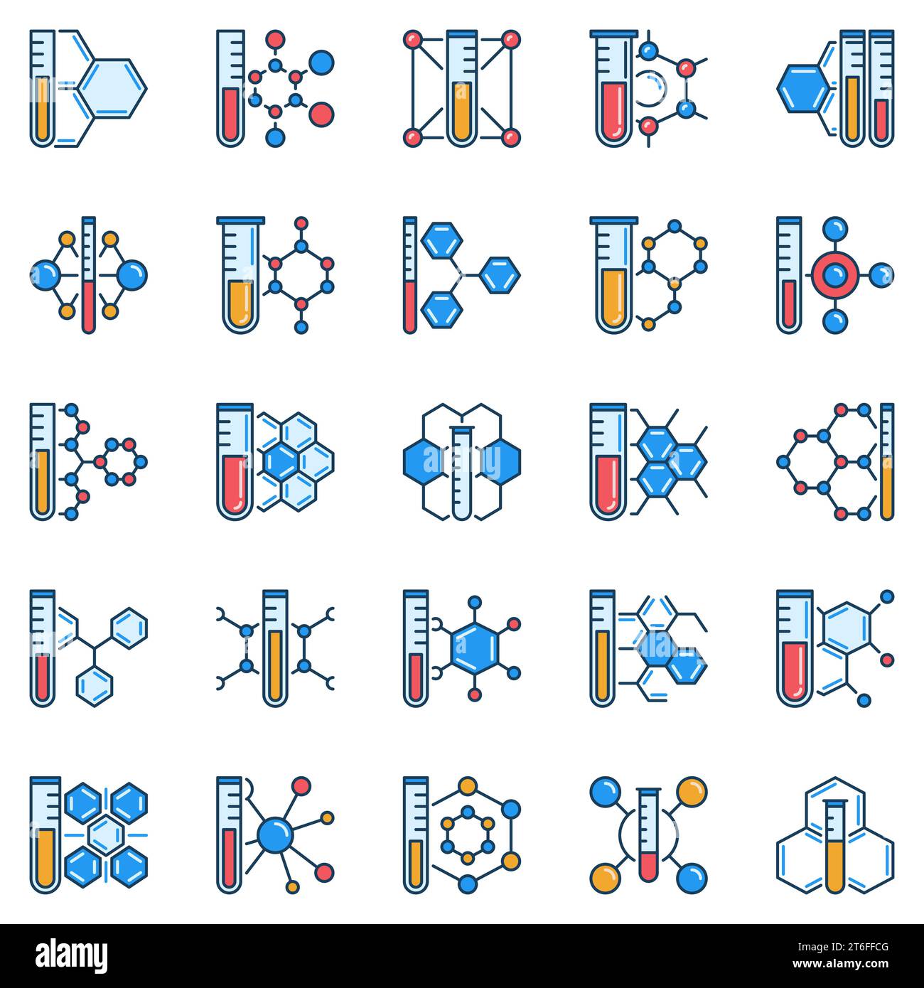 Chemical Compound with Test Tube creative icons set. Sample Tube and ...