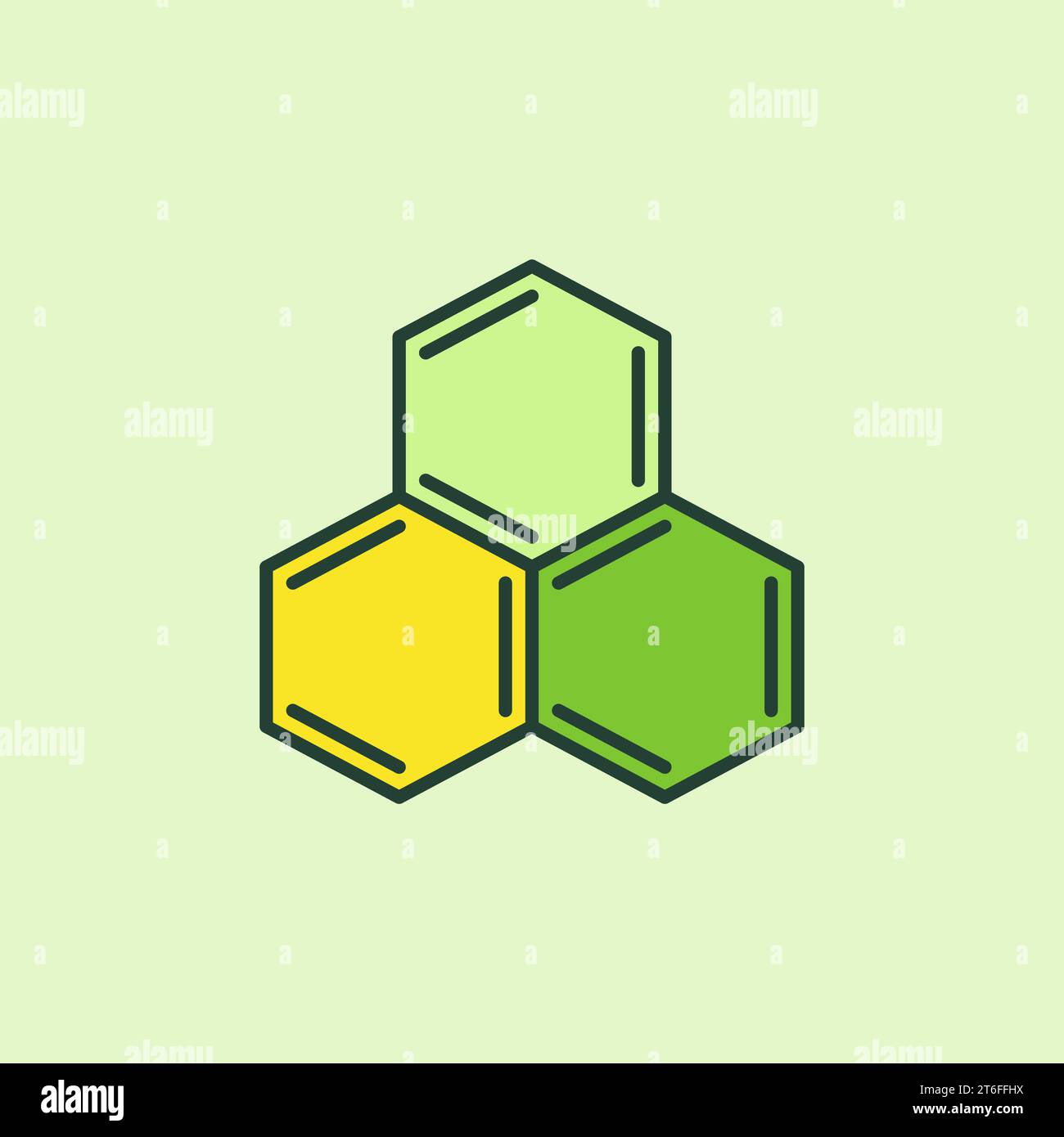 Hexagon Chemical Molecule Formula vector concept colored icon or design ...