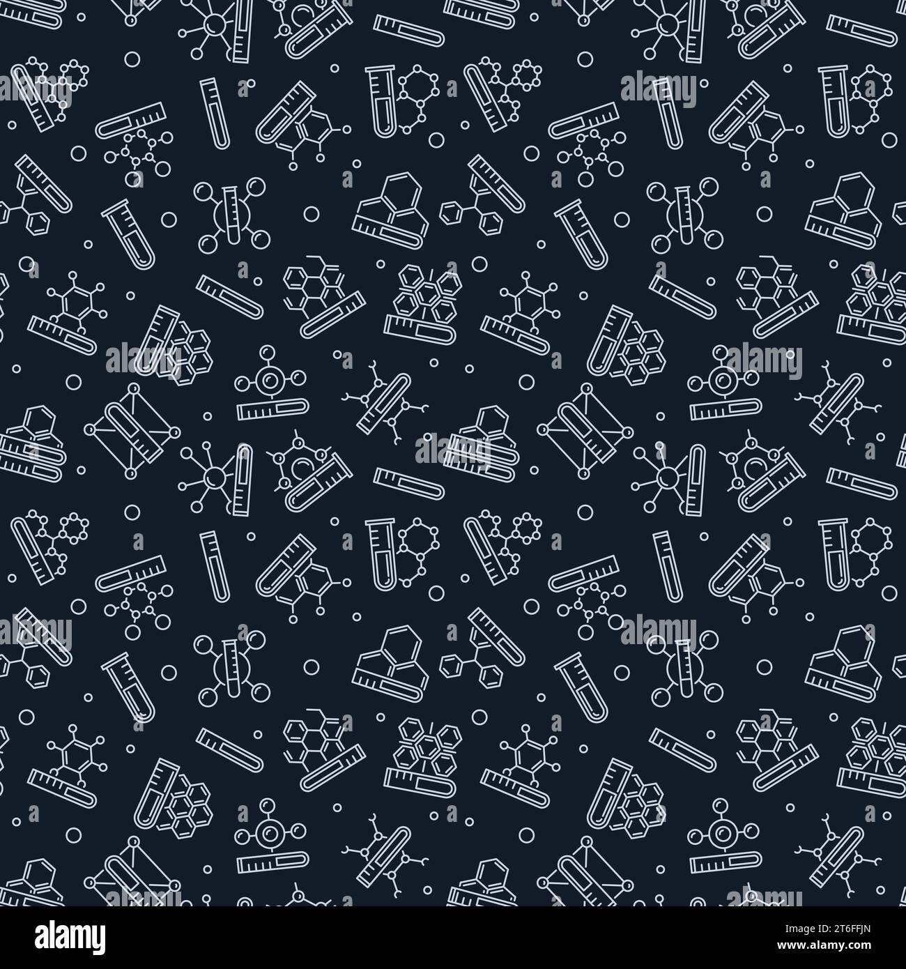 Chemical Compounds and Test Tubes vector concept Seamless Pattern or ...