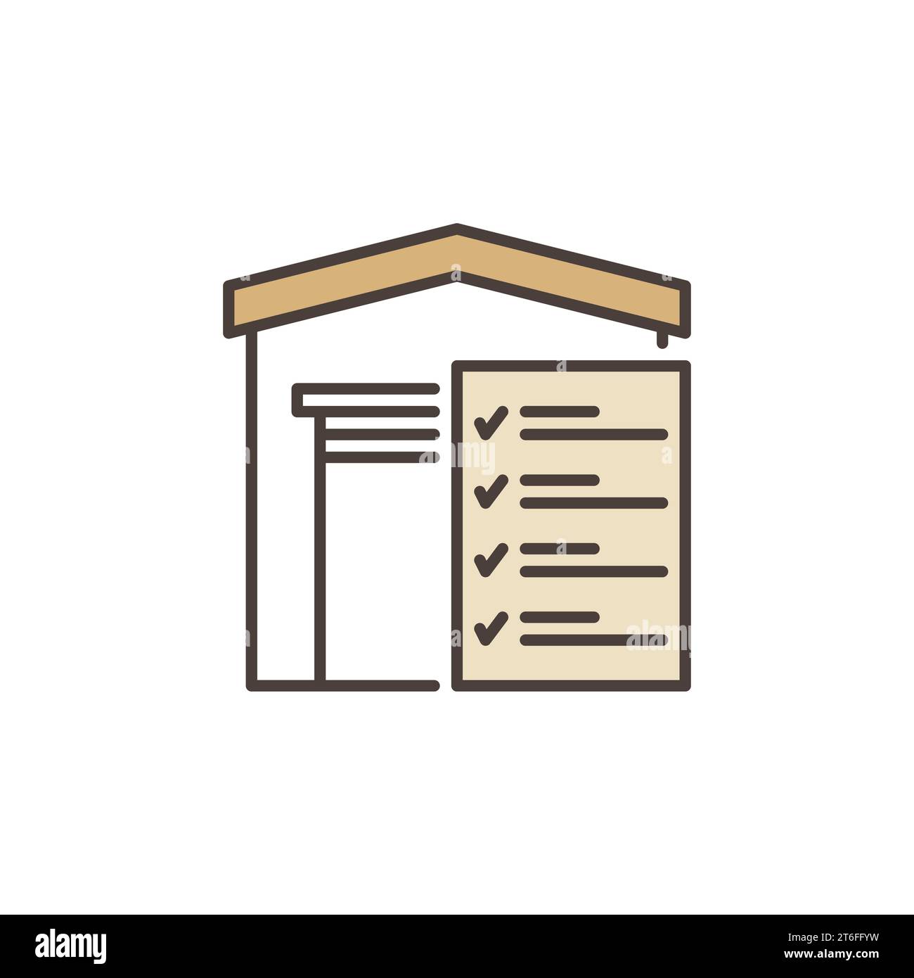 Checklist and Warehouse vector Logistics concept colored icon or sign ...
