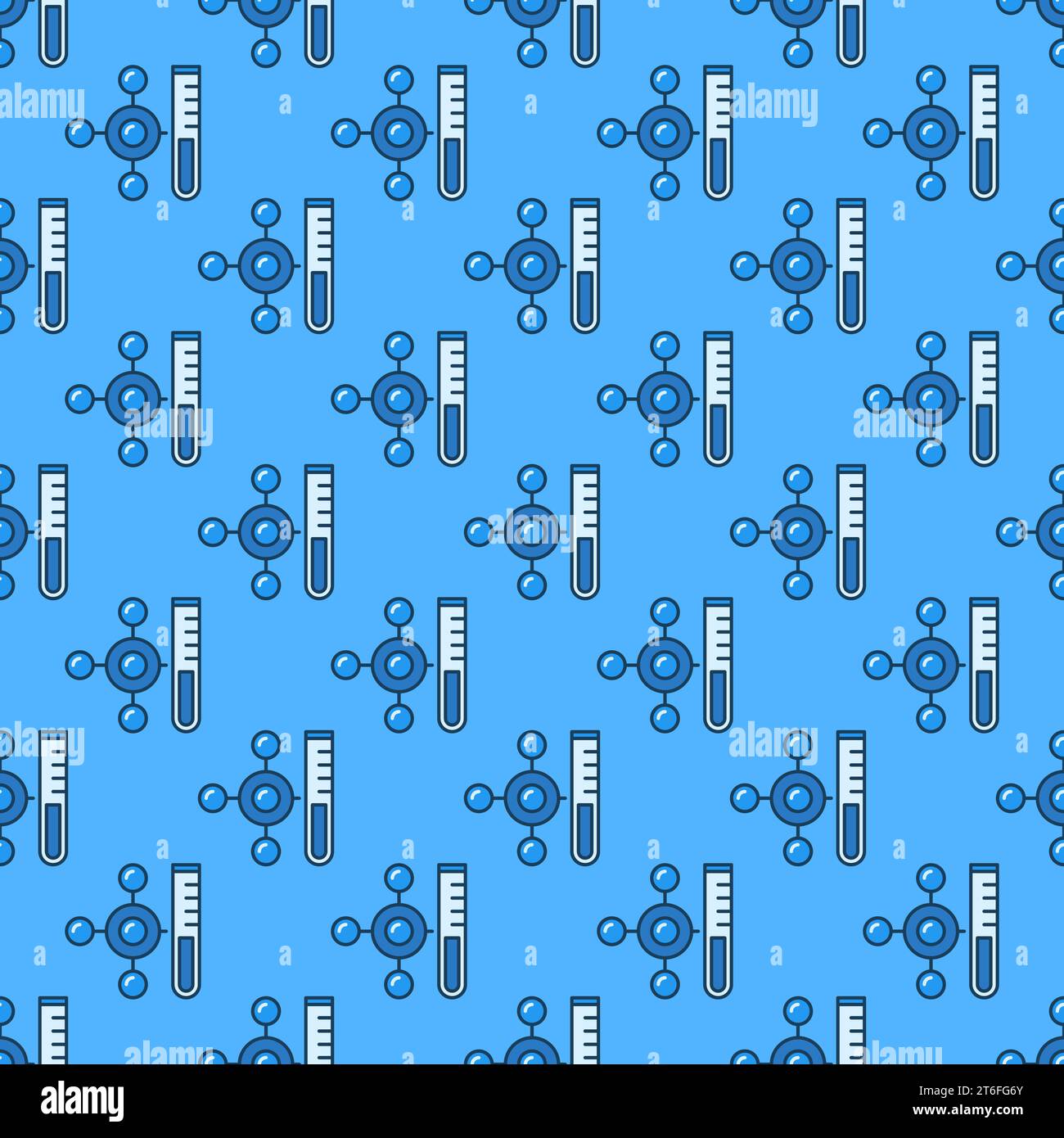 Chemistry Science blue Seamless Background. Vector concept modern ...