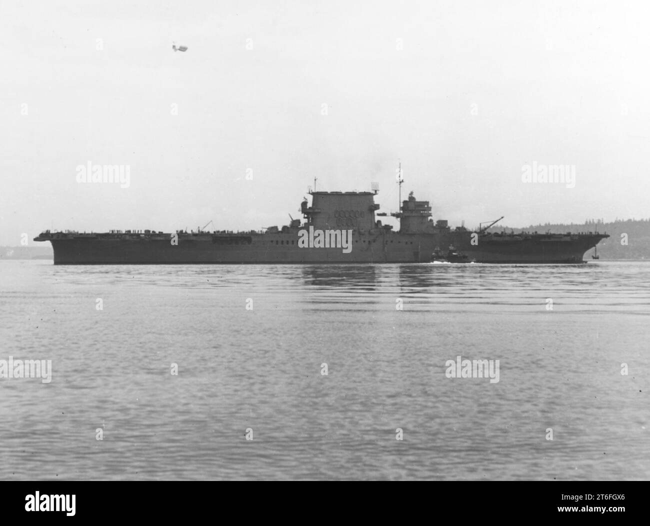 USS Saratoga (CV-3) off the Puget Sound Naval Shipyard on 14 May 1942 ...