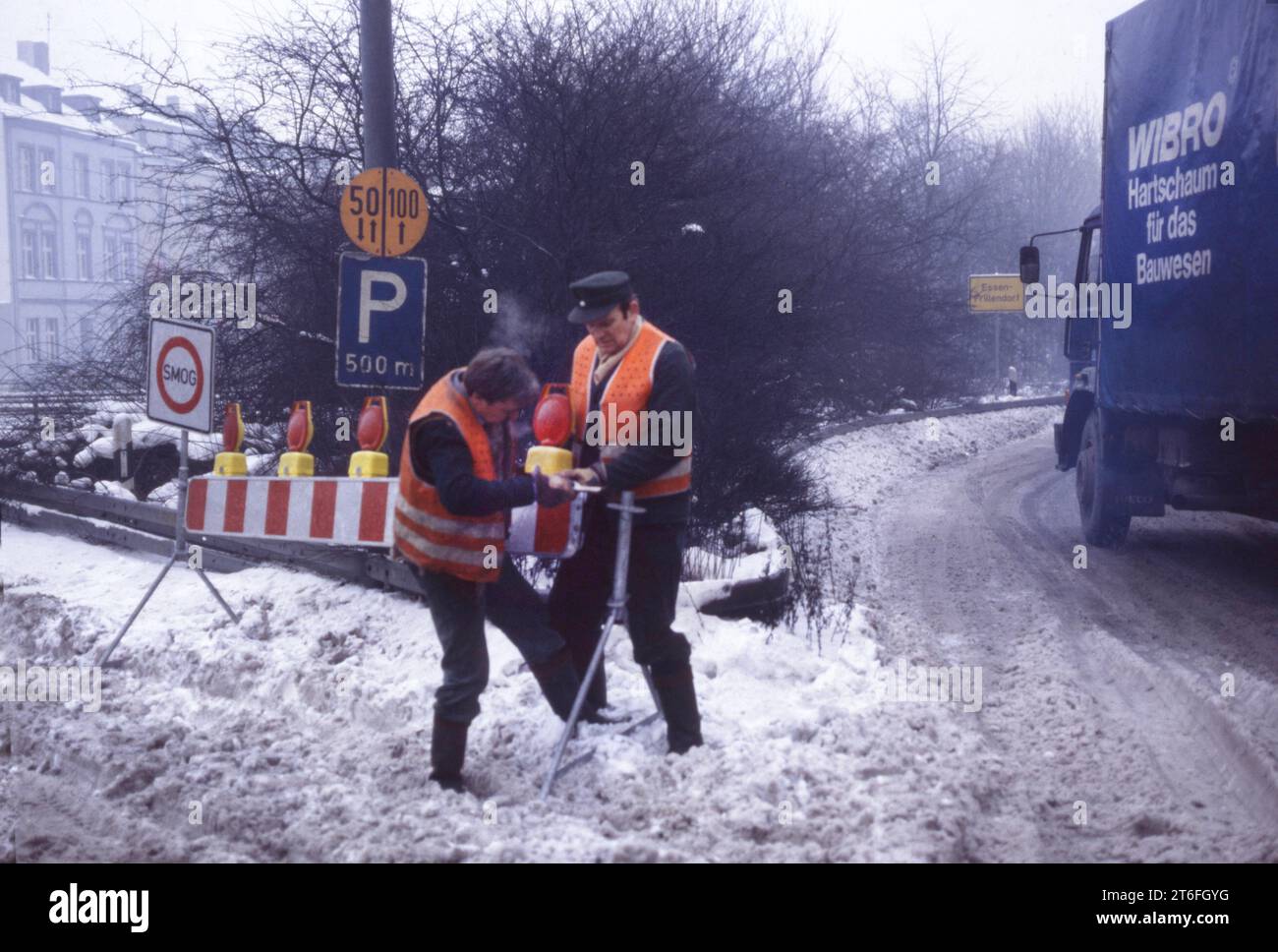 DEU, Germany: The historical slides from the 80-90s, Ruhr area. Smog ...