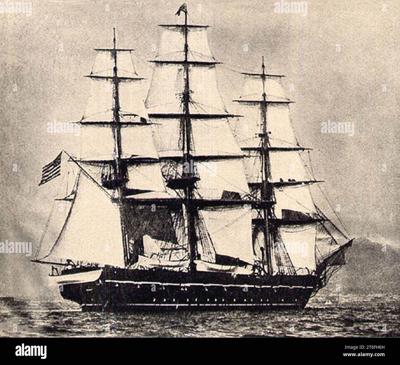 USS saratoga training ship 1880s Stock Photo - Alamy